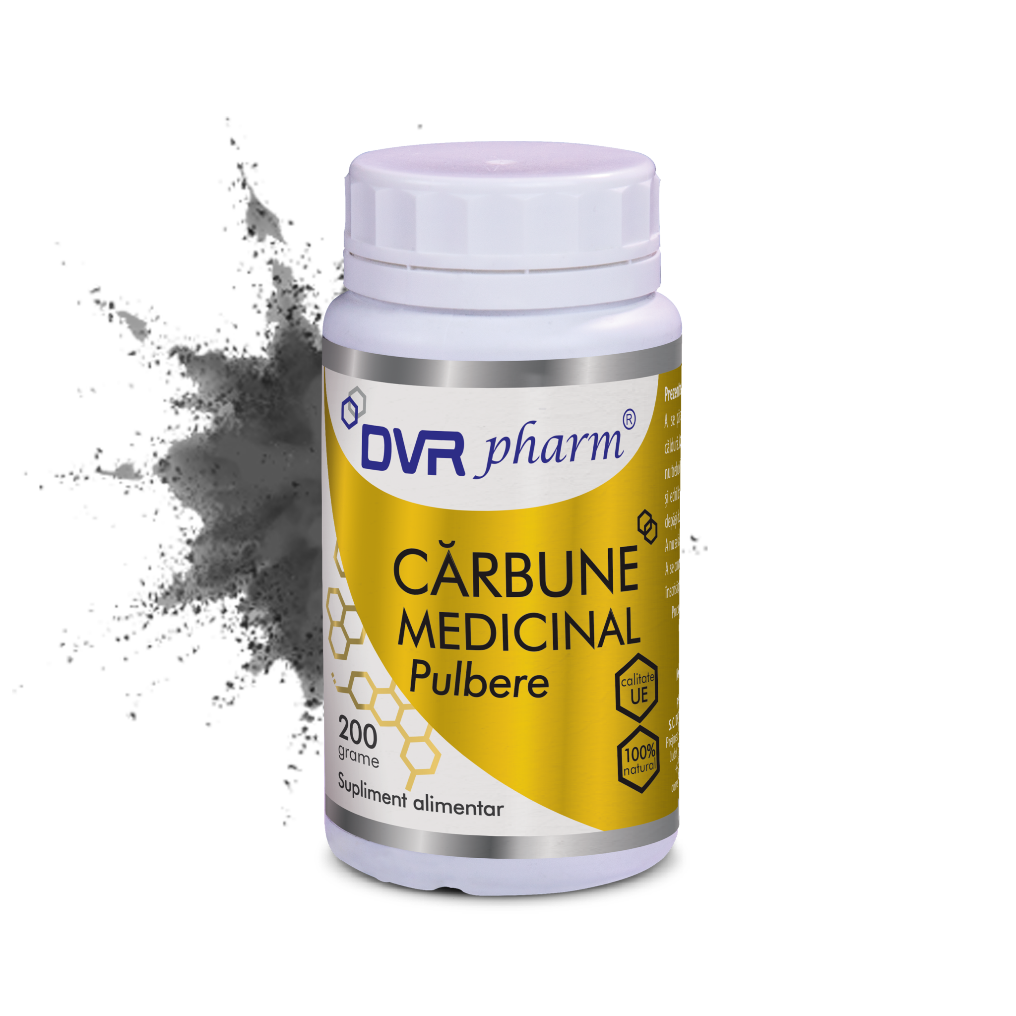 CĂRBUNE MEDICINAL - 60 capsule - combate balonarea și diaree - DVR Pharm