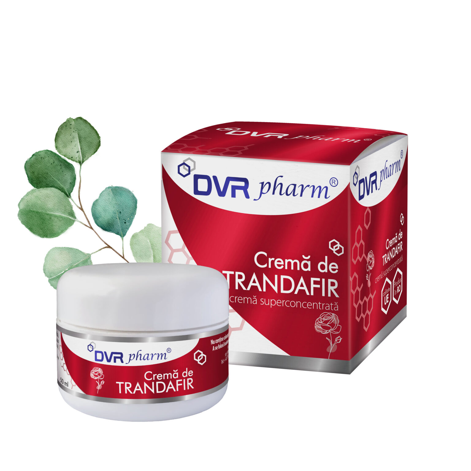 Cremă de TRANDAFIR - reduce cearcănele, ridurile, petele cutanate- DVR Pharm